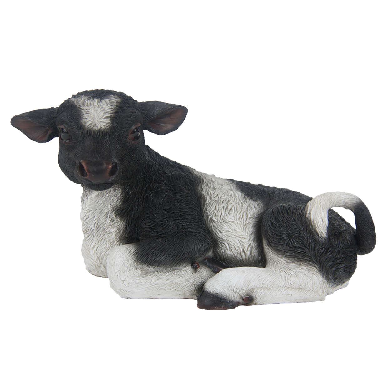 Calf Statue Ornament Cow Farm Animal Figurine Small Garden Home Sculpt ...
