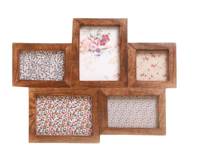 Dark Wood Effect Large Multi 5 Picture Collage Wooden Photo frame ...
