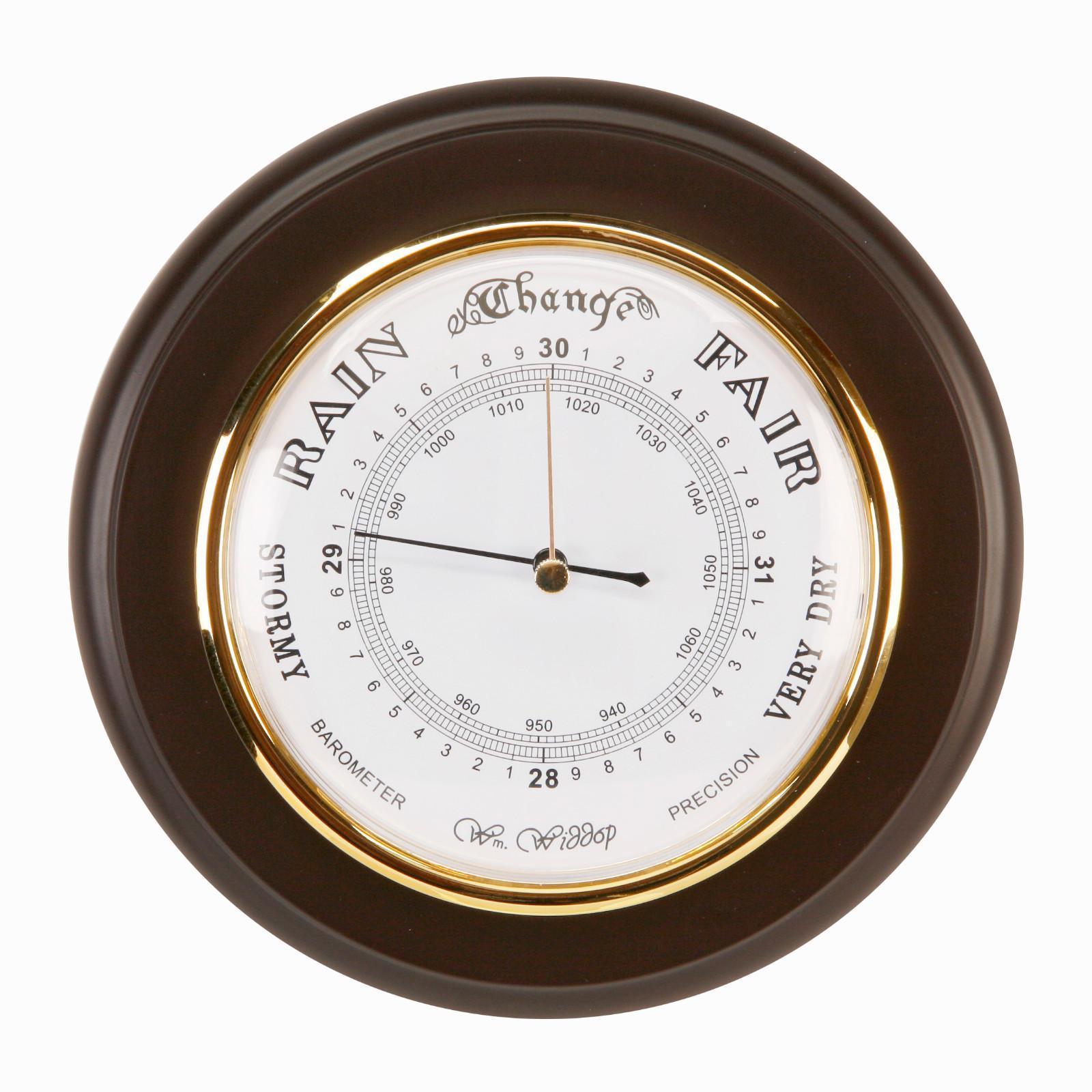 Wall Mounted Round Wood Barometer Weather Meterology Instrument 19cm ...