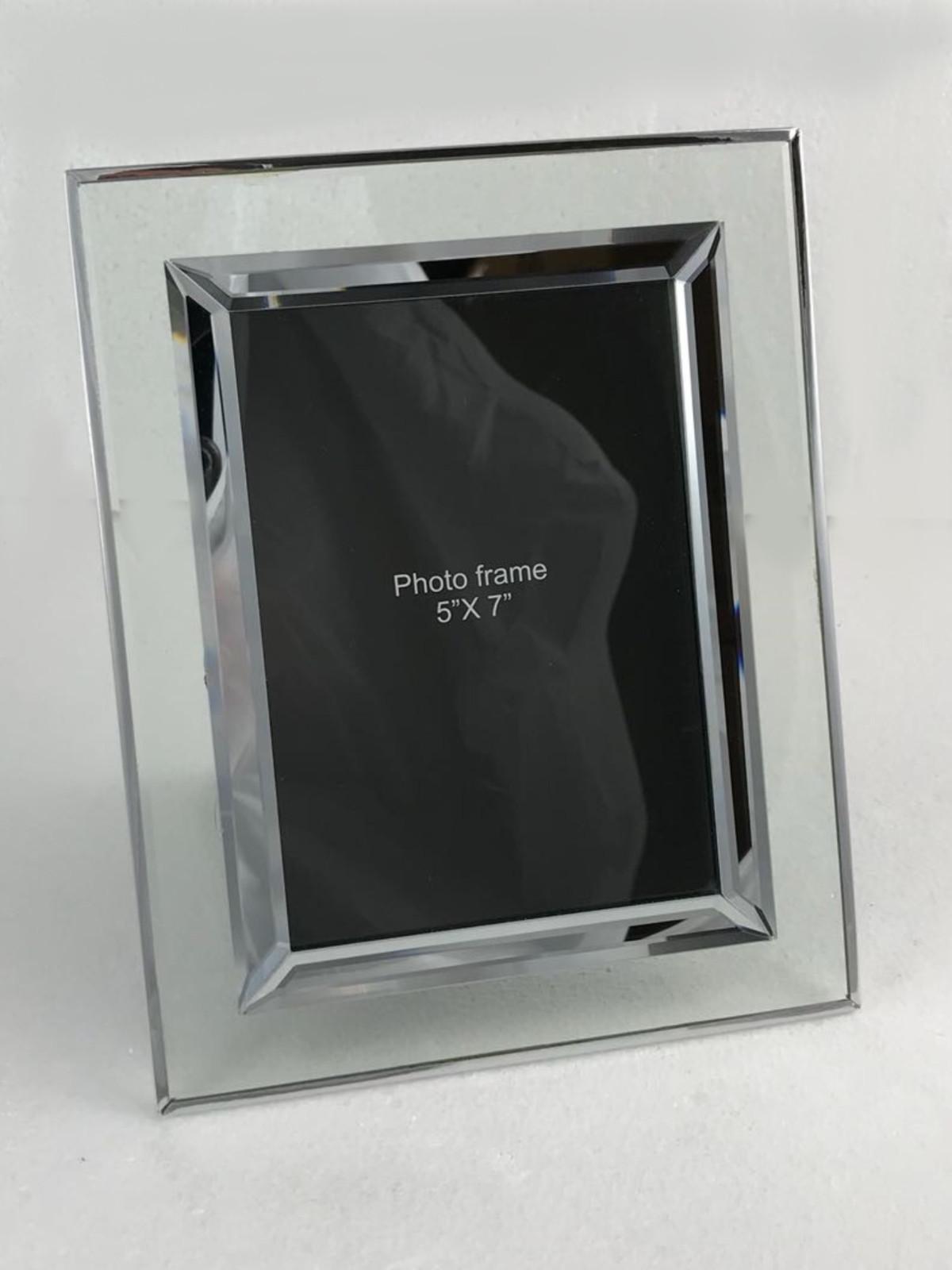 Freestanding Clear Glass & Mirrored Photo Picture Frame 5"x7" | Surrey ...